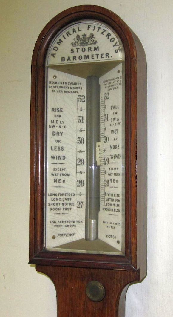 Bonhams : An Admiral Fitzroy's oak Storm barometer Negretti & Zambra ...