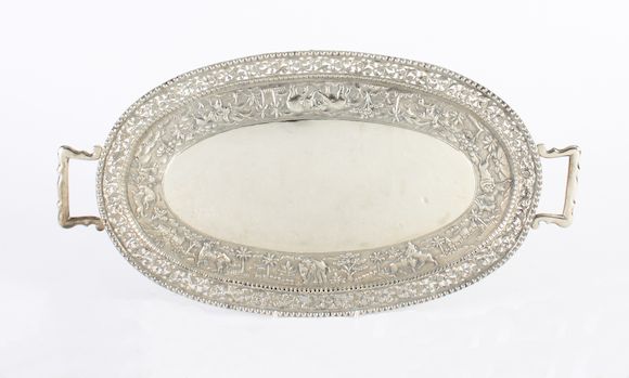 Bonhams : An early 20th century Indian silver tray Unmarked