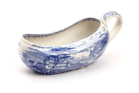 Bonhams : An English blue printed bourdalou Circa 1830