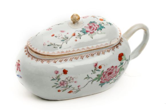 Bonhams : A Chinese famille rose bourdalou and cover 19th Century