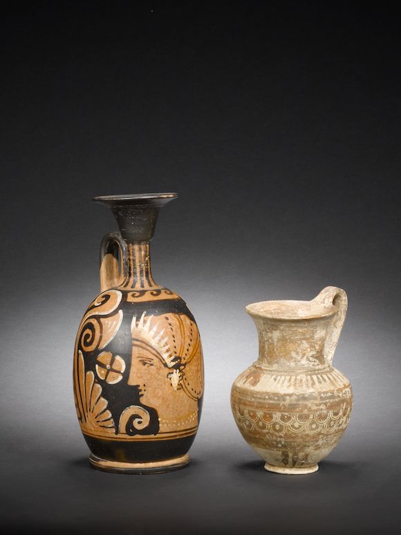 Bonhams : An Apulian red-figure lekythos and a Corinthian terracotta ...