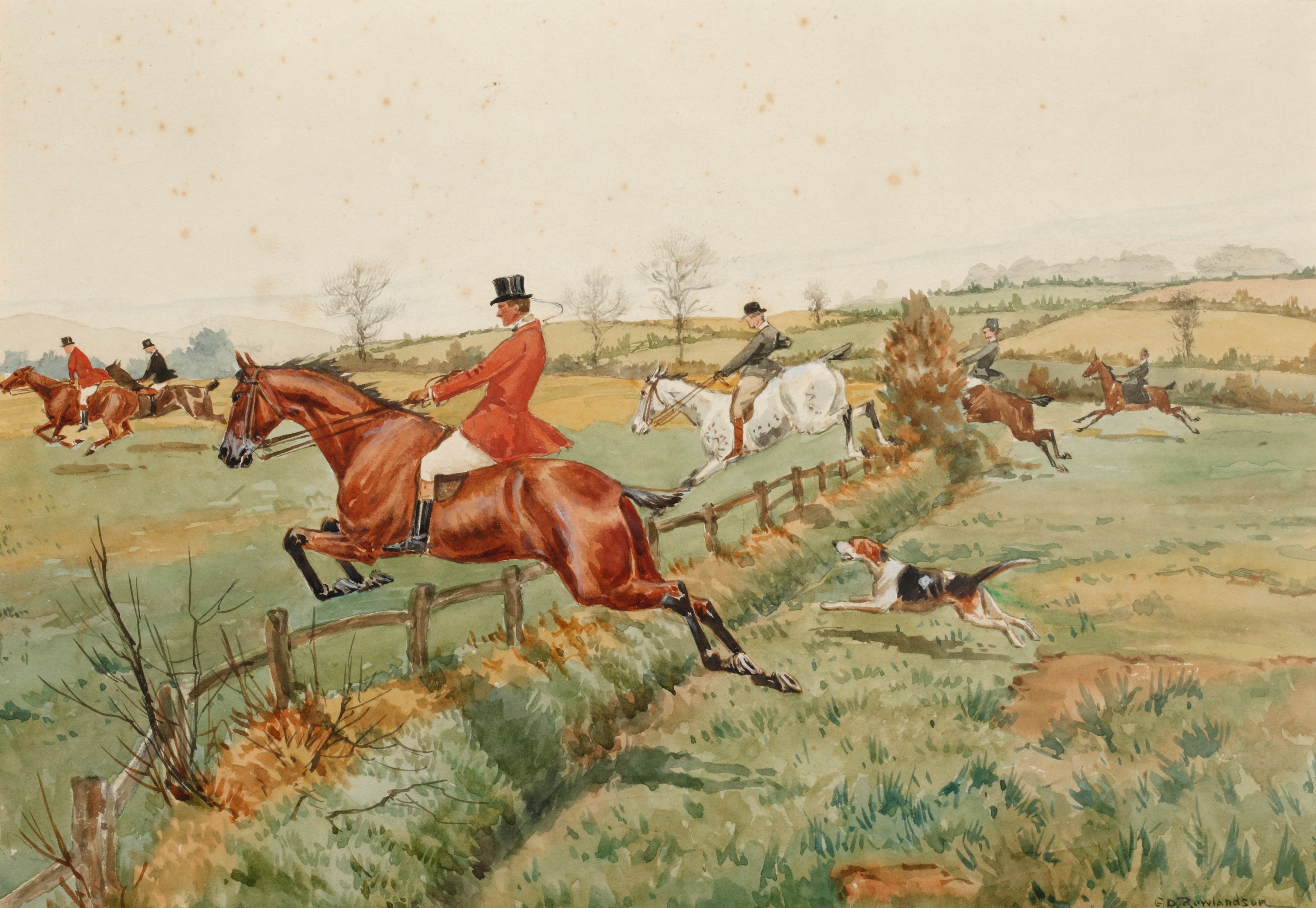 Bonhams : George Derville Rowlandson (British, 1861-1930) Hunting scene