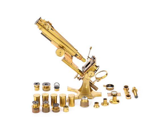 Bonhams : A binocular microscope, by Smith Beck & Beck, London circa 1890,