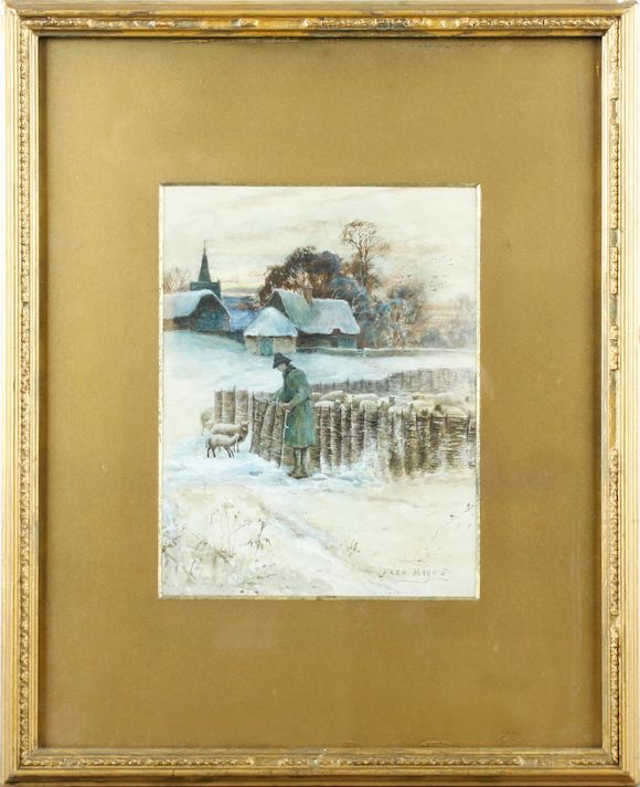 Bonhams : Frederick Hines (British, active 1875-1897) Shepherd tending ...