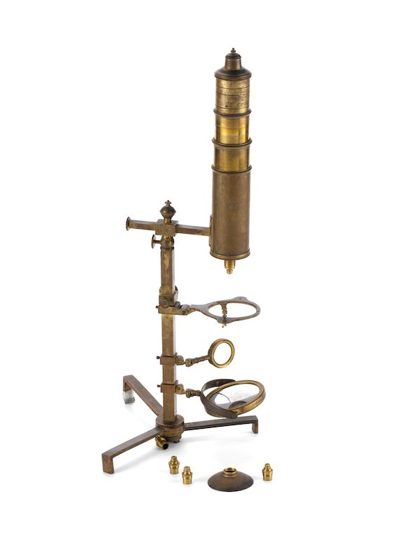 Bonhams : A rare Louis Dellebarre compound monocular microscope in case ...