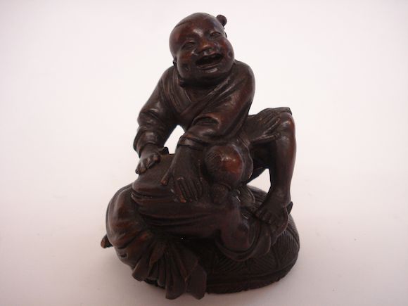 Bonhams : A carved bamboo figure group 19th century