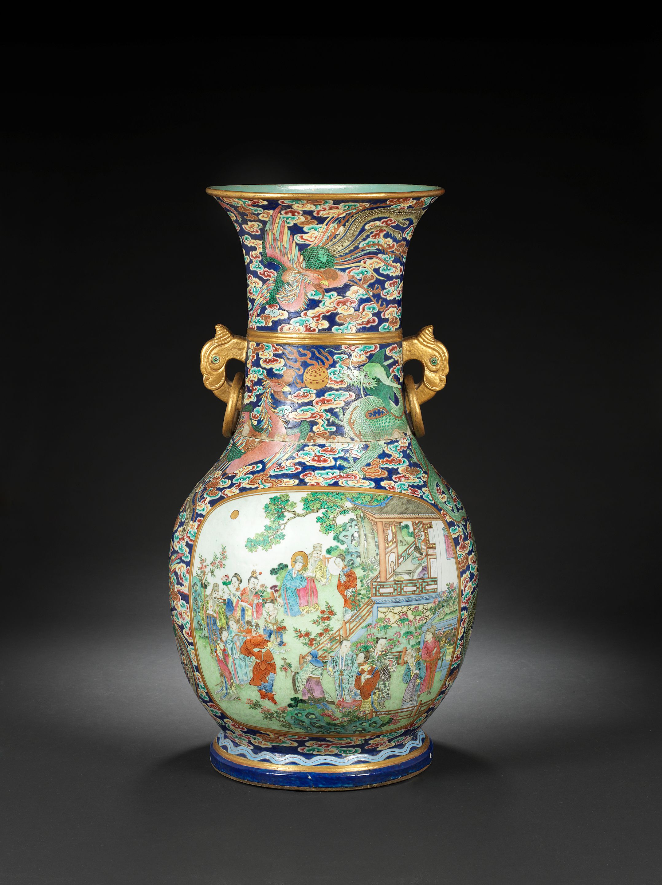 Bonhams : A rare massive famille rose pear-shaped vase Jiang Zhenglong ...