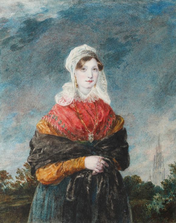 Bonhams : John James Chalon (British, 1778-1854) A Lady on her way home ...