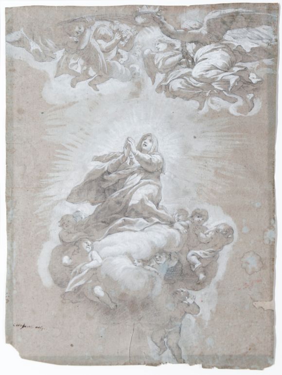 Bonhams : Circle of Ciro Ferri (Rome 1634-1689) The Assumption of the ...