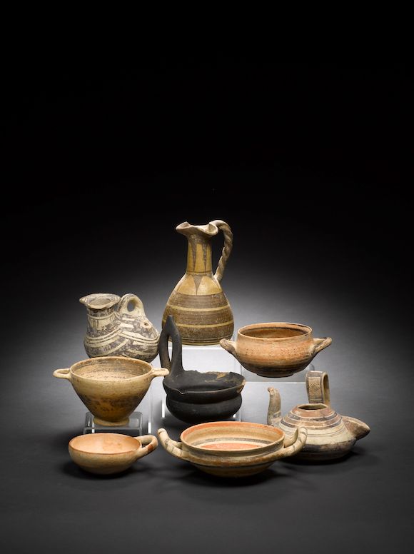 Bonhams : An East Greek pottery cup an Italo-Corinthian lekythos, a ...