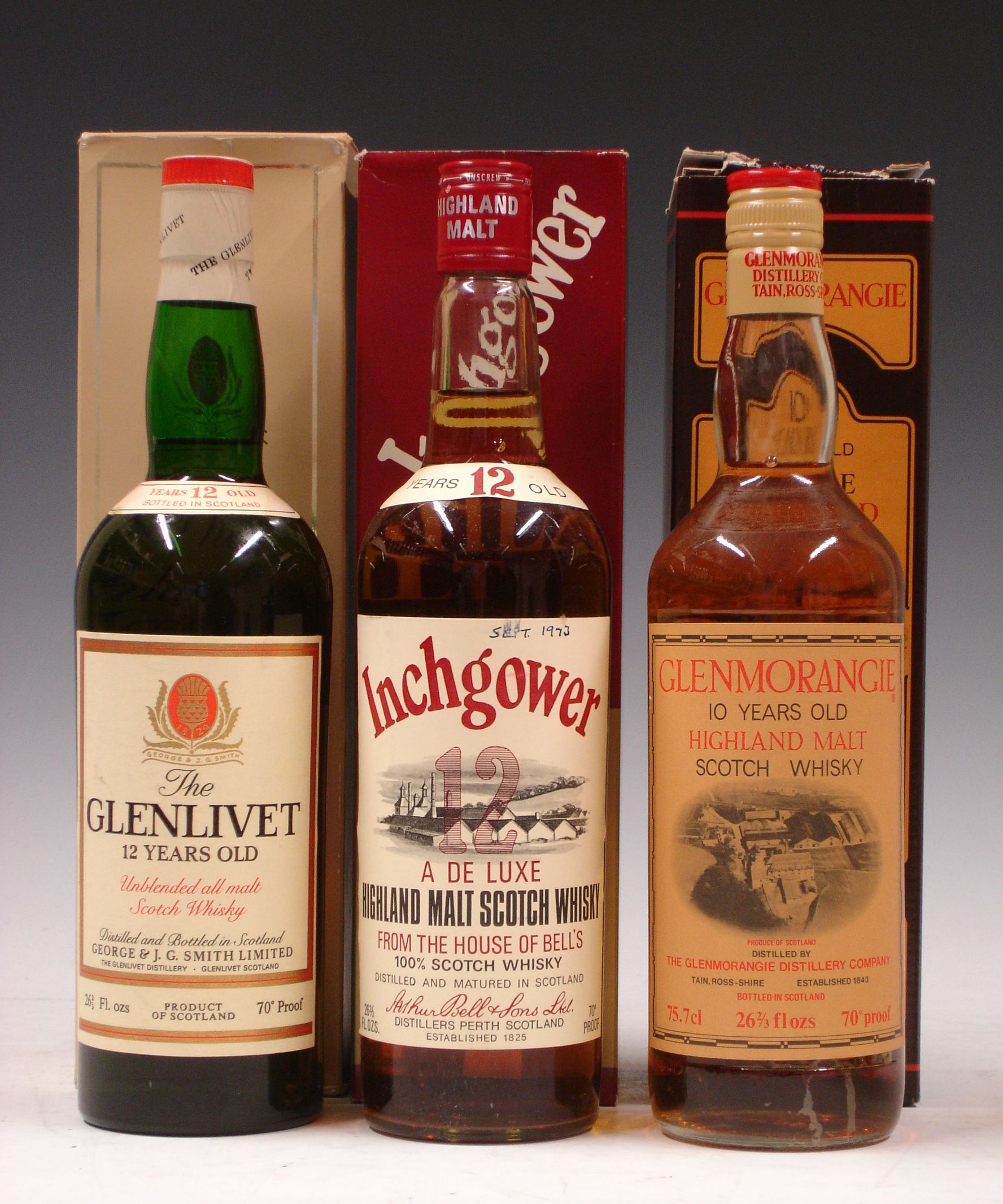 Bonhams : The Glenlivet-12 year old (2) Inchgower-12 year old ...
