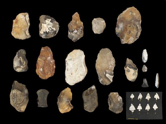 Bonhams : A group of British flint implements and a Bronze Age axe, 27