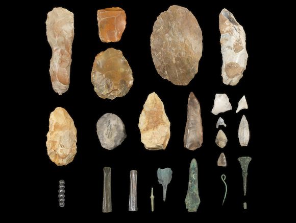 Bonhams : A group of British flint implements and nine Bronze Age ...