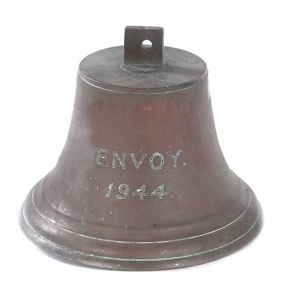 Bonhams : A Ship's bell, Rescue Tug HMS Envoy 1944 12in (30.5cm) diam.