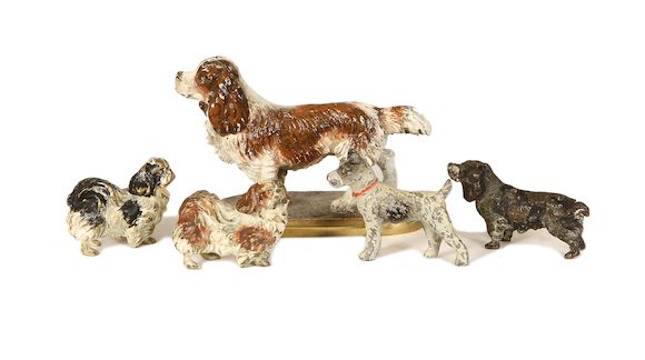 Bonhams : Five late 19th / early 20th century Viennese cold painted ...