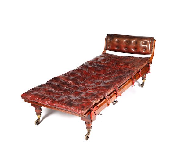 Bonhams : A mahogany framed campaign bed