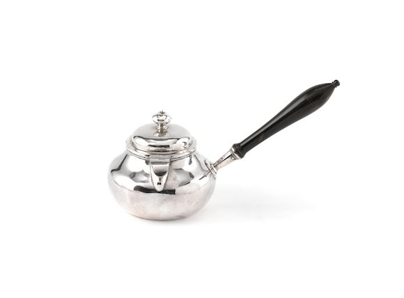 Bonhams : A 19th century Indian colonial silver brandy pan and cover ...