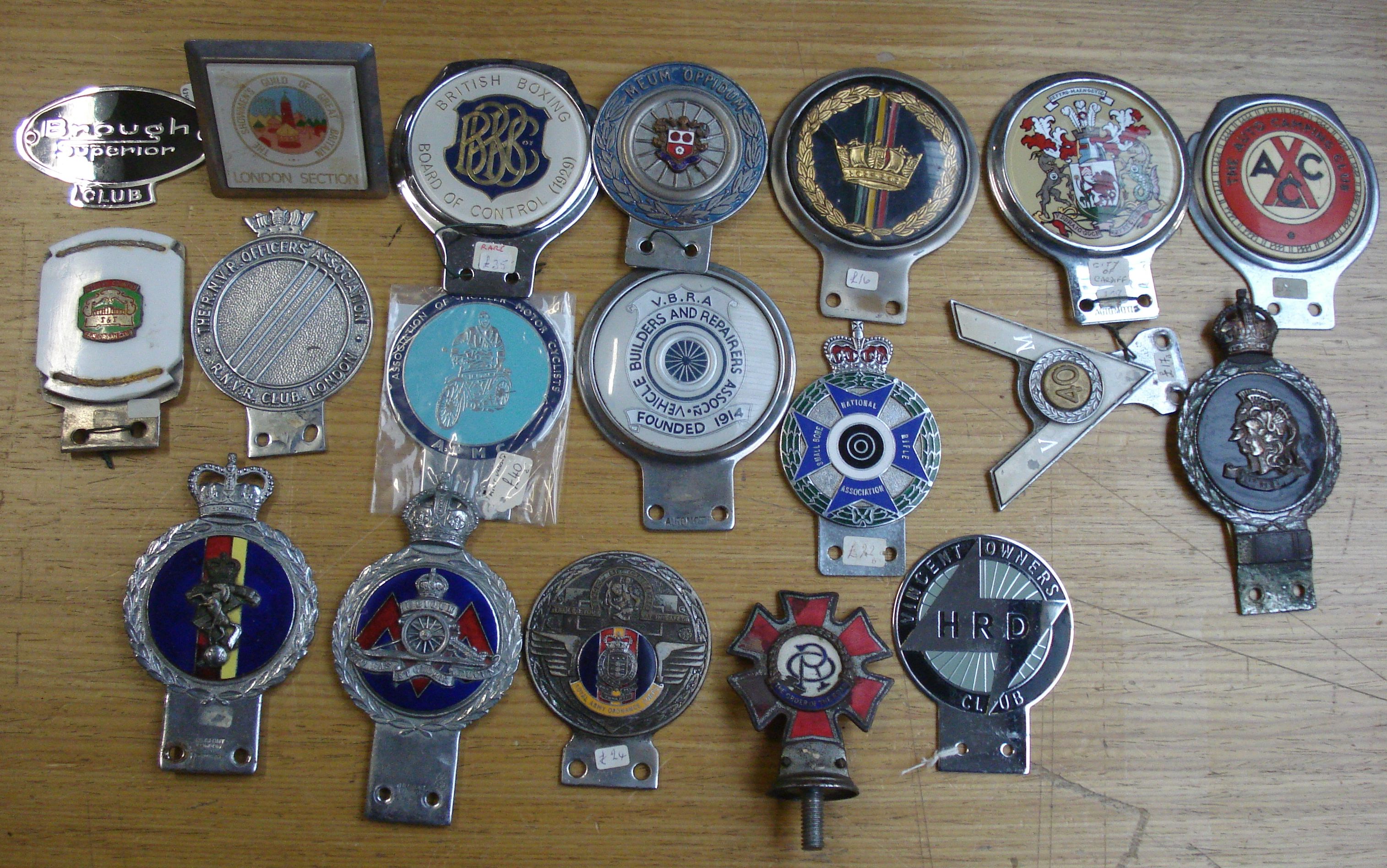 Bonhams Cars : A lot of military related car badges,