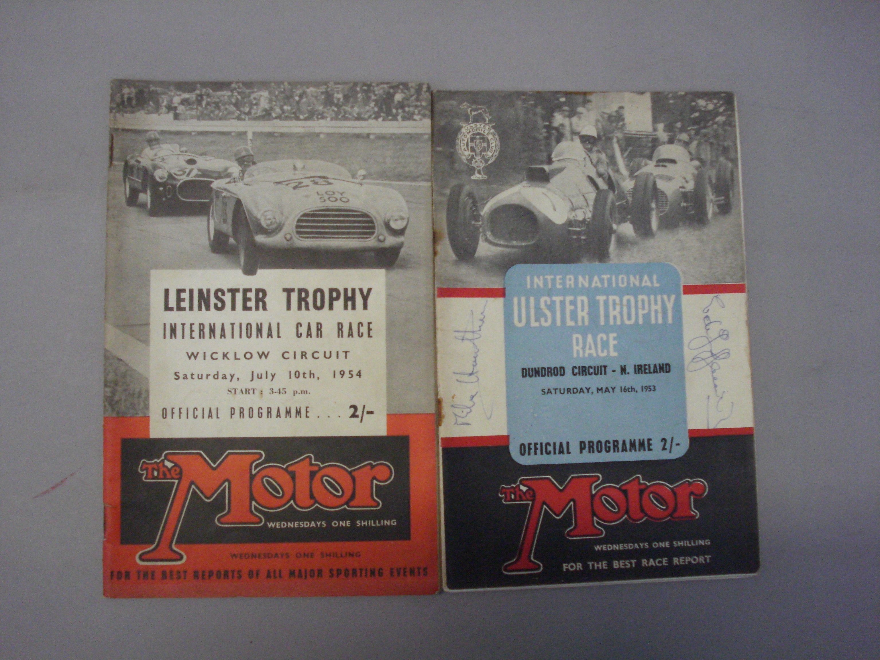 Bonhams Cars : A programme for the 1953 Ulster Trophy Race signed by ...