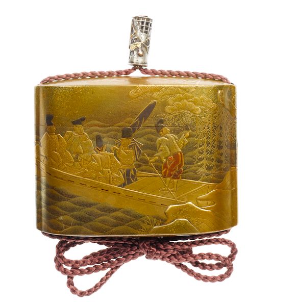 Bonhams : A gold lacquer two-case inro By Koma Kansai, 19th century