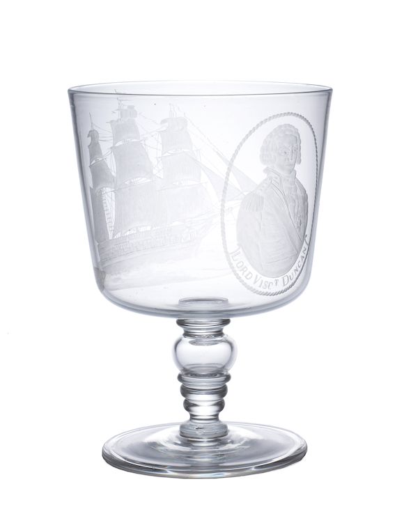 Bonhams : A large Admiral Lord Duncan commemorative glass rummer ...