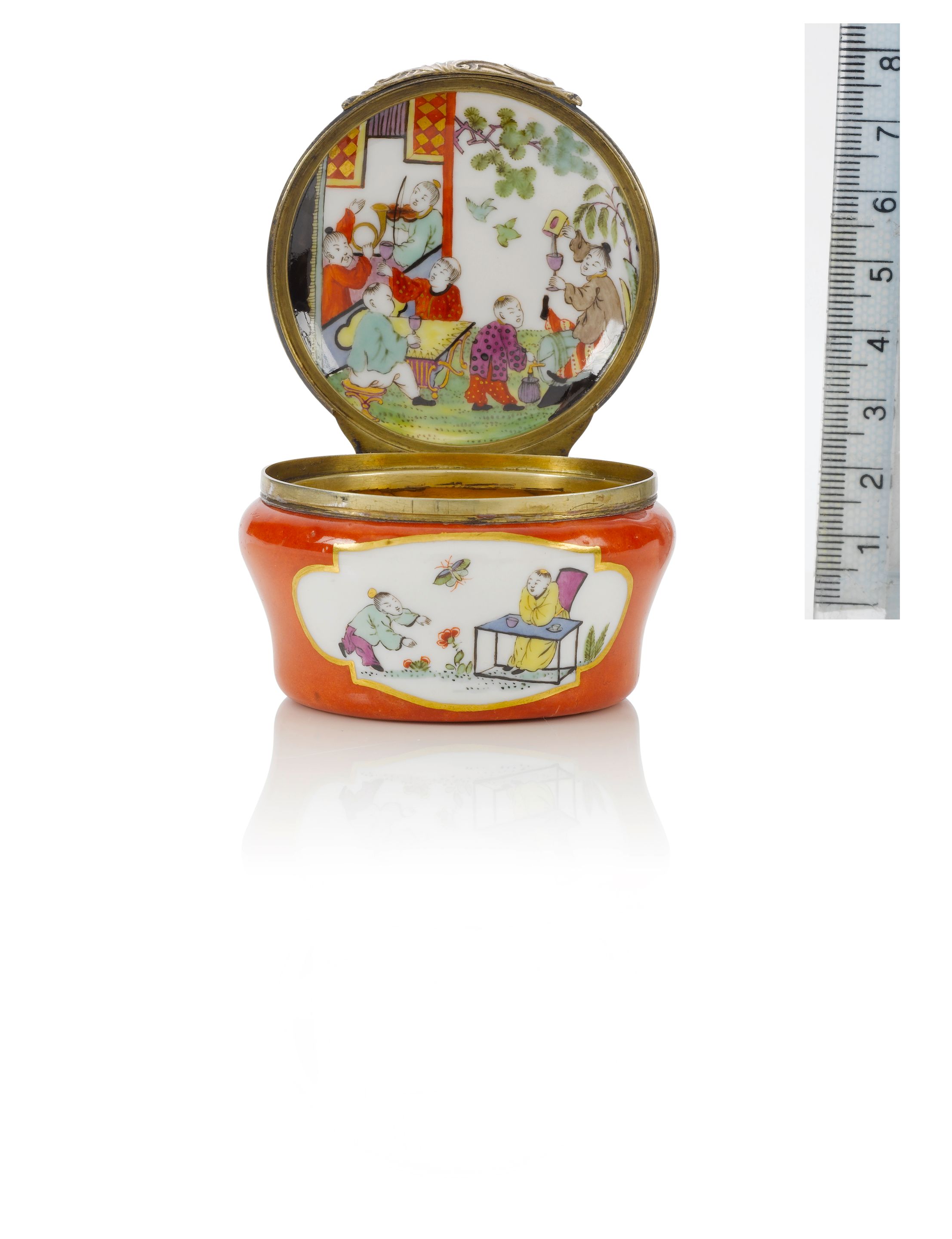 Bonhams : An extremely rare Meissen silver-gilt-mounted red-ground ...