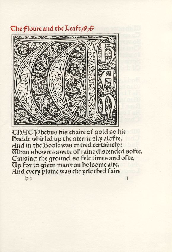 Bonhams : KELMSCOTT PRESS The Floure and the Leafe, & the Boke of ...