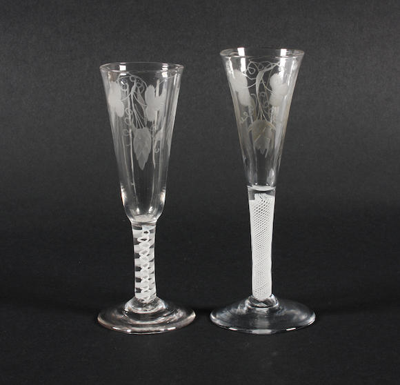 Bonhams Two Ale Glasses Circa 1760