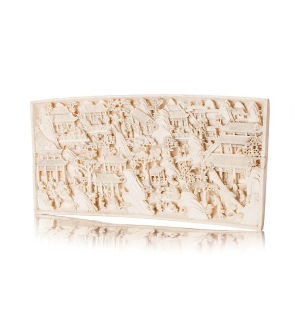 Bonhams : Two carved ivory plaques Each engraved with Qianlong Zhuanshu ...