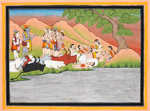 Bonhams : An illustration to the Bhagavata Purana: the cowherds ...