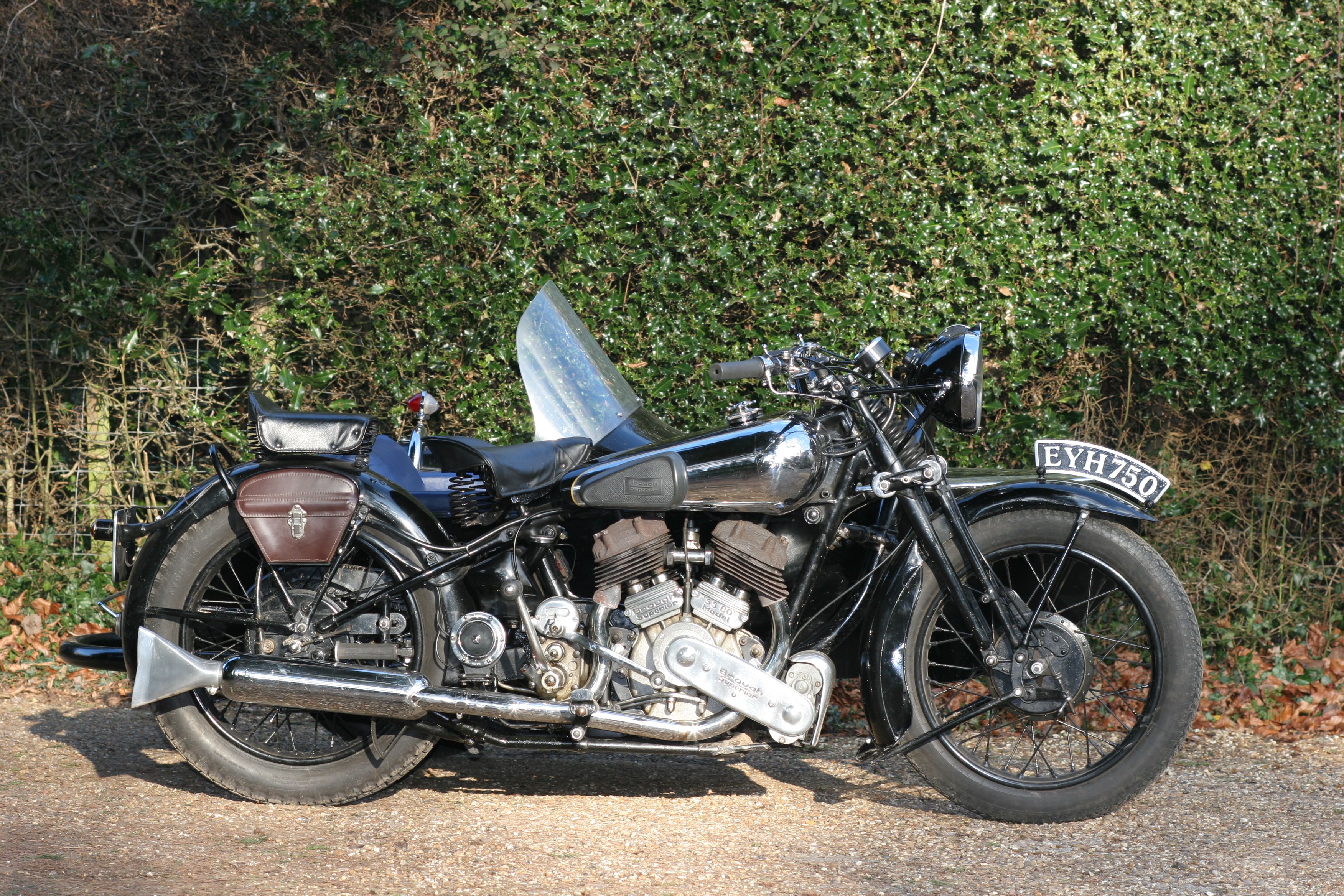 Bonhams Cars : 1938 Brough Superior 982cc SS80 Motorcycle Combination ...