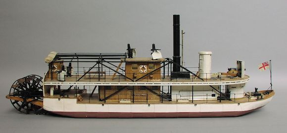 Bonhams : A model of the armed Nile River stern wheeler Tamai 1897, ex ...
