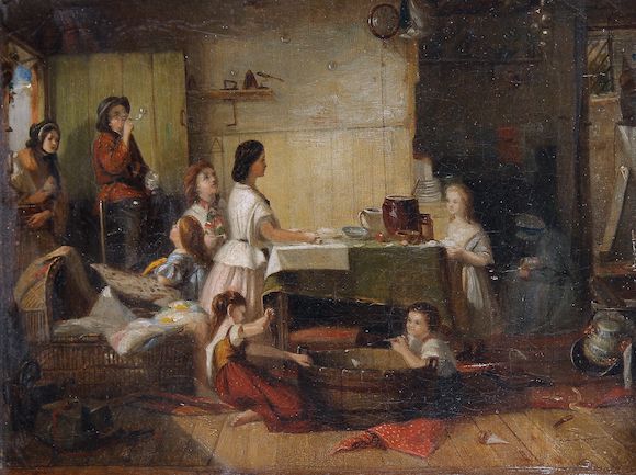 Bonhams : Circle of Frederick Daniel Hardy (British, 1826-1911) Blowing bubbles
