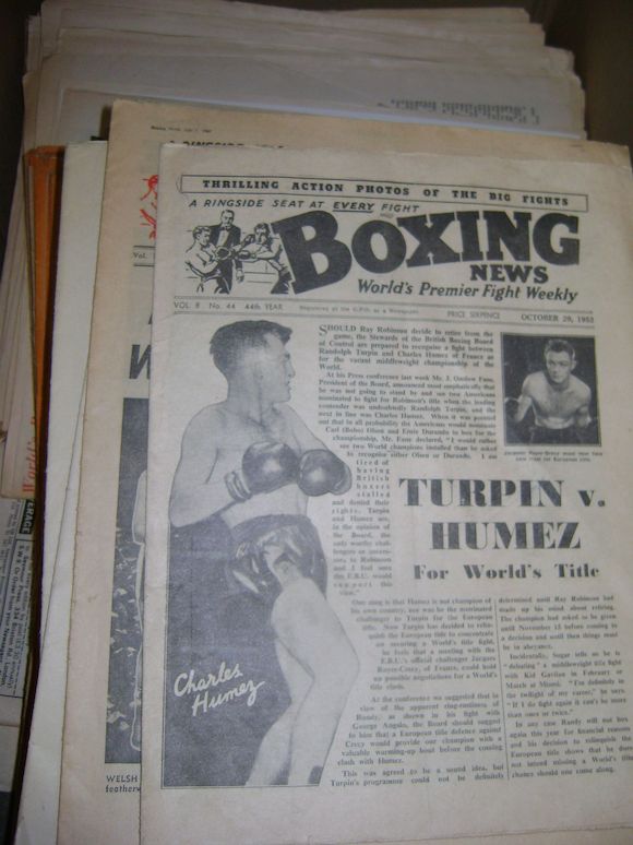 Bonhams : A large collection of 1930's to 1970's Boxing News magazines