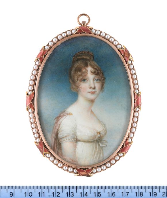 Bonhams : William Grimaldi (British, 1751-1830) A Lady, wearing white ...