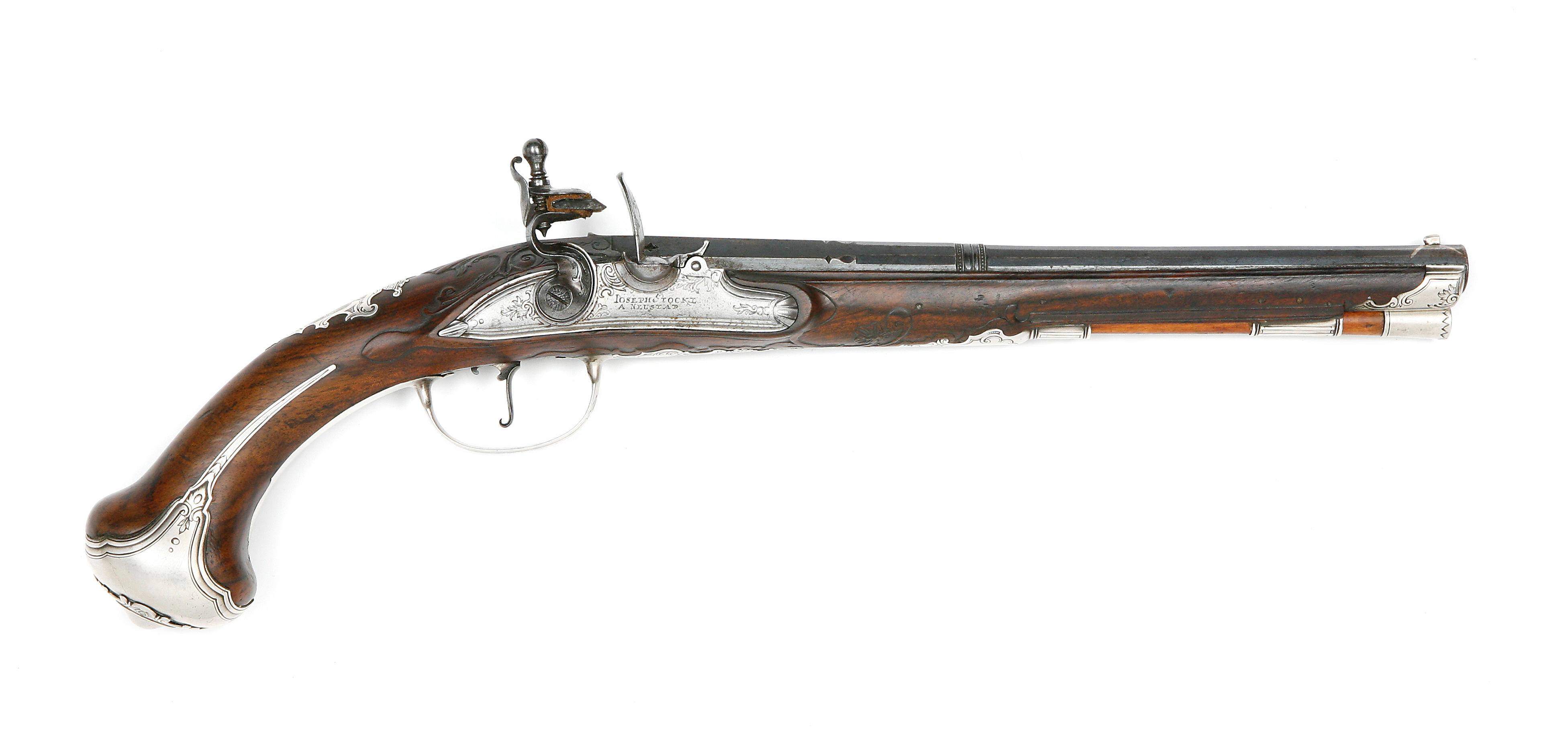 Bonhams : A Fine Austrian 32-Bore Silver-Mounted Flintlock Holster ...
