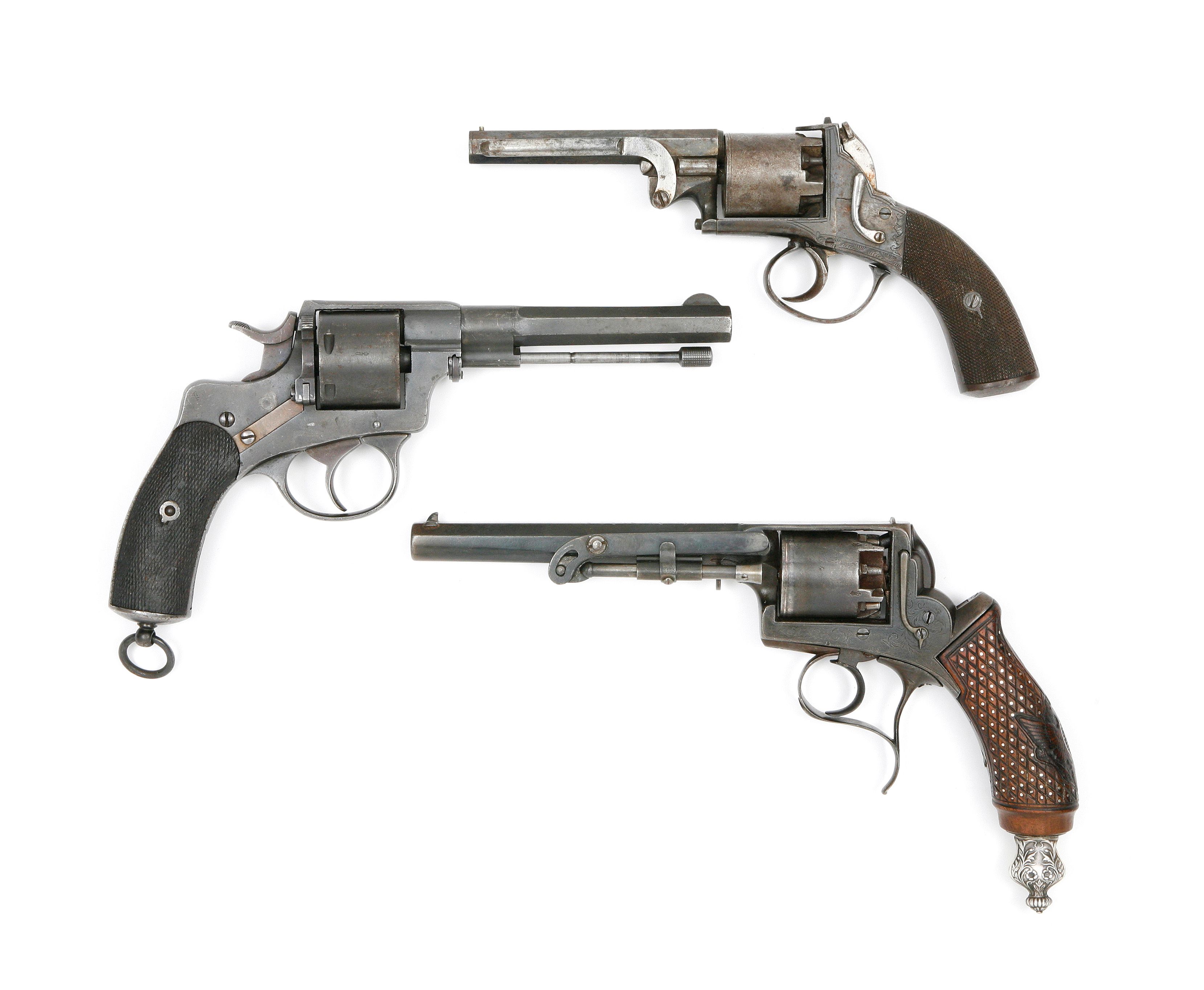 An 80-Bore Five-Shot Self-Cocking Percussion Revolver Mid-19th Century ...