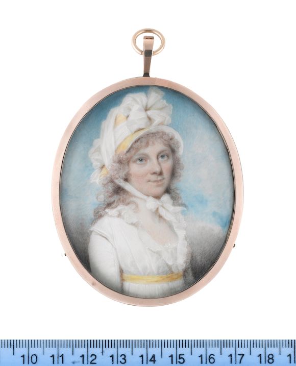 Bonhams : Henry Jacob Burch (British, born 1763) A Lady, wearing white ...