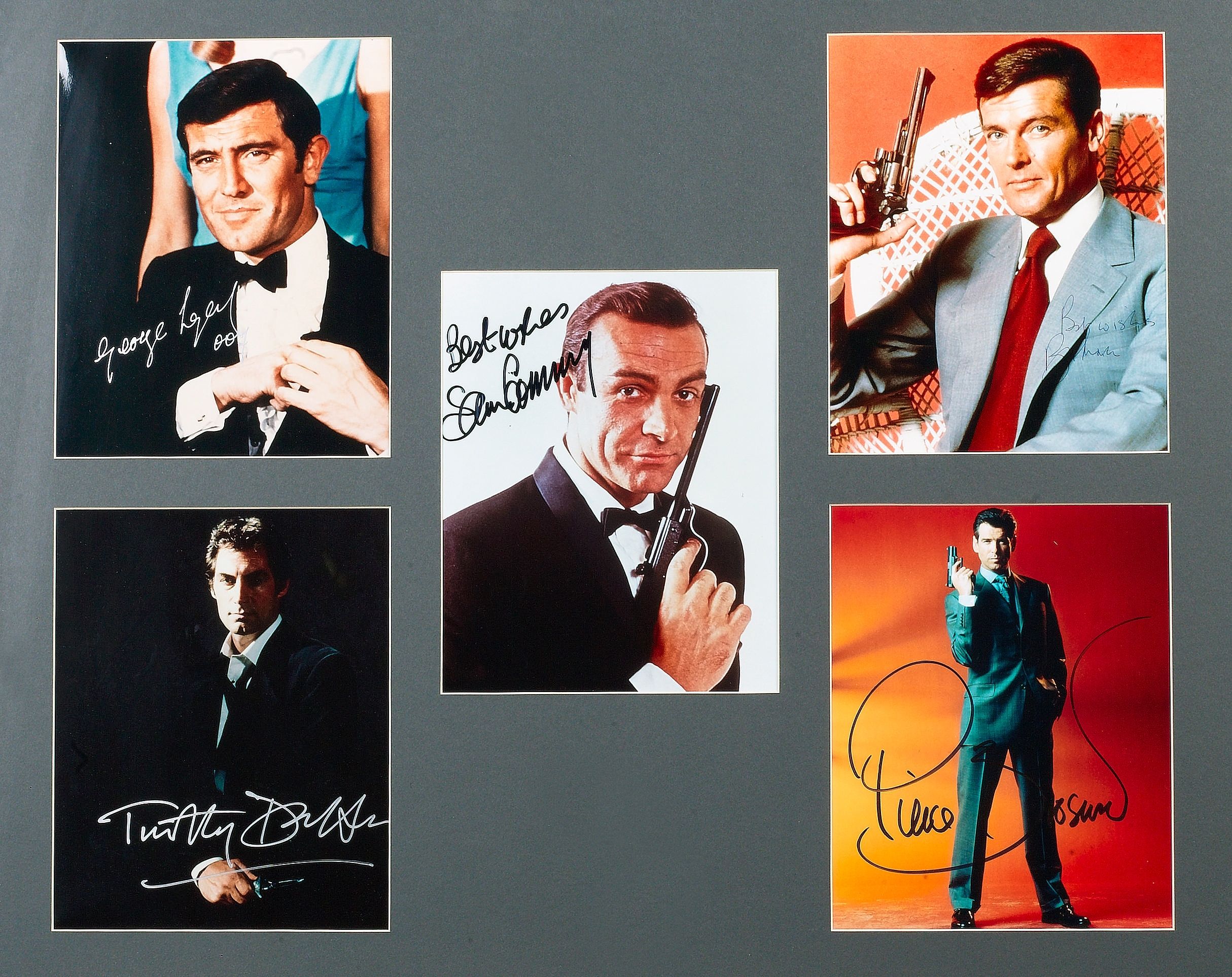 Bonhams Cars : Five signed 'James Bond' photographs,