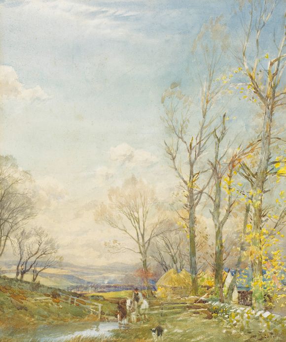 Bonhams : Tom Scott, RSA (British, 1859-1927) Watering the horses