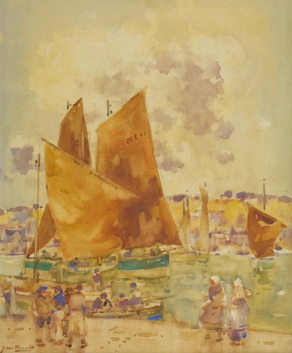 Bonhams : James Watterston Herald (British, 1859-1914) Ferryden Harbour