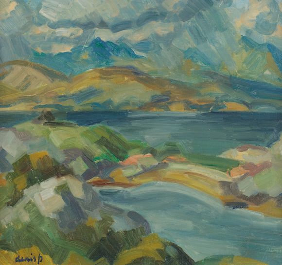 Bonhams : Denis Peploe RSA (1914-1993) "Storm Clouds over Skye"