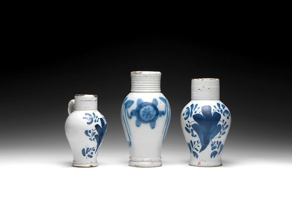Bonhams : Three London delftware tavern measures, late 18th century