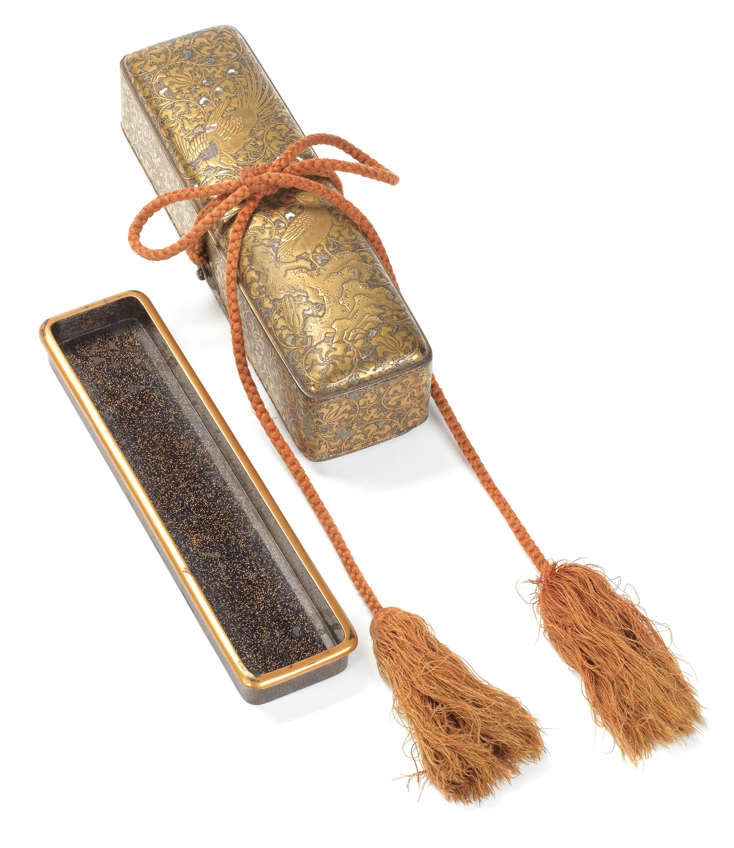 Bonhams : A gold lacquer fubako (letter box) and cover 18th/19th century