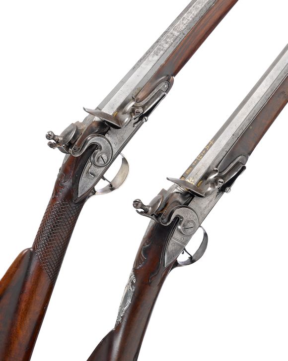 Bonhams : A 16-Bore Silver-Mounted Flintlock Sporting Gun