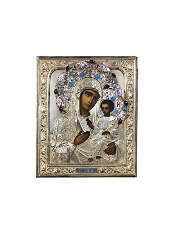 Bonhams : The Mother of God of Iberia maker's Cyrillic intials NG ...