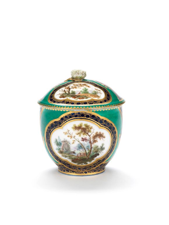 Bonhams : A Sèvres sugar bowl and cover, circa 1758-59