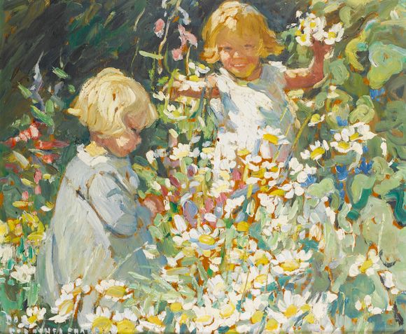 Bonhams : Dorothea Sharp (British, 1874-1955) Children in the Garden 38 ...