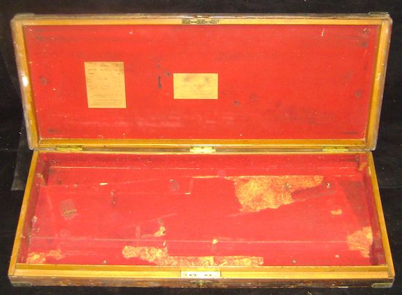 Bonhams : A James Purdey & Sons brass-mounted oak and leather double ...