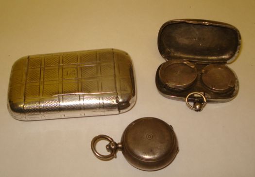 Bonhams : A silver double sovereign case, worn, Birmingham 1911, a ...